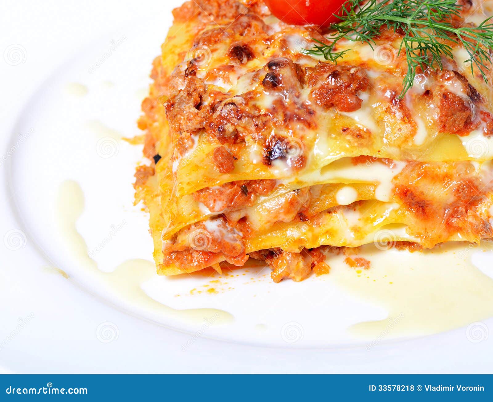 The Italian Lasagna on a Plate Stock Photo - Image of carbohydrate ...