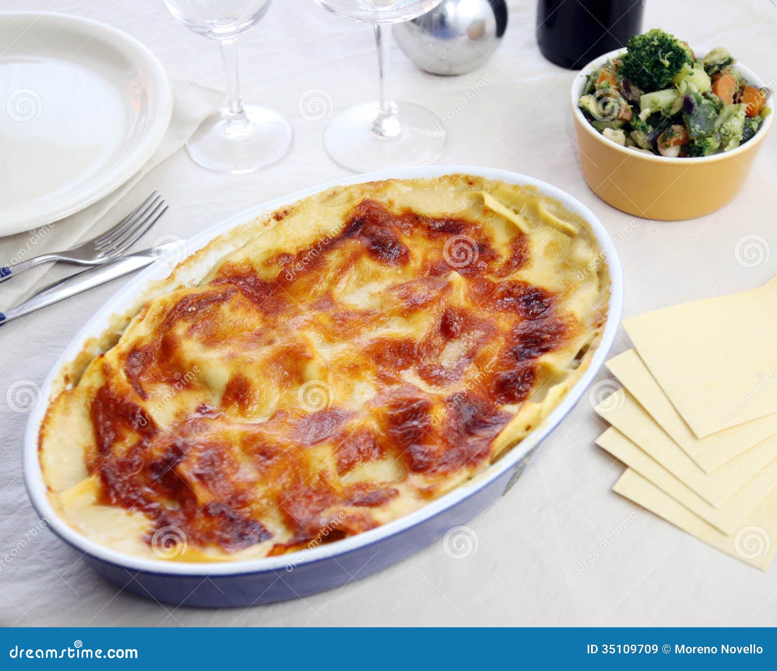 Italian lasagne stock image. Image of bechamel, cheese - 35109709