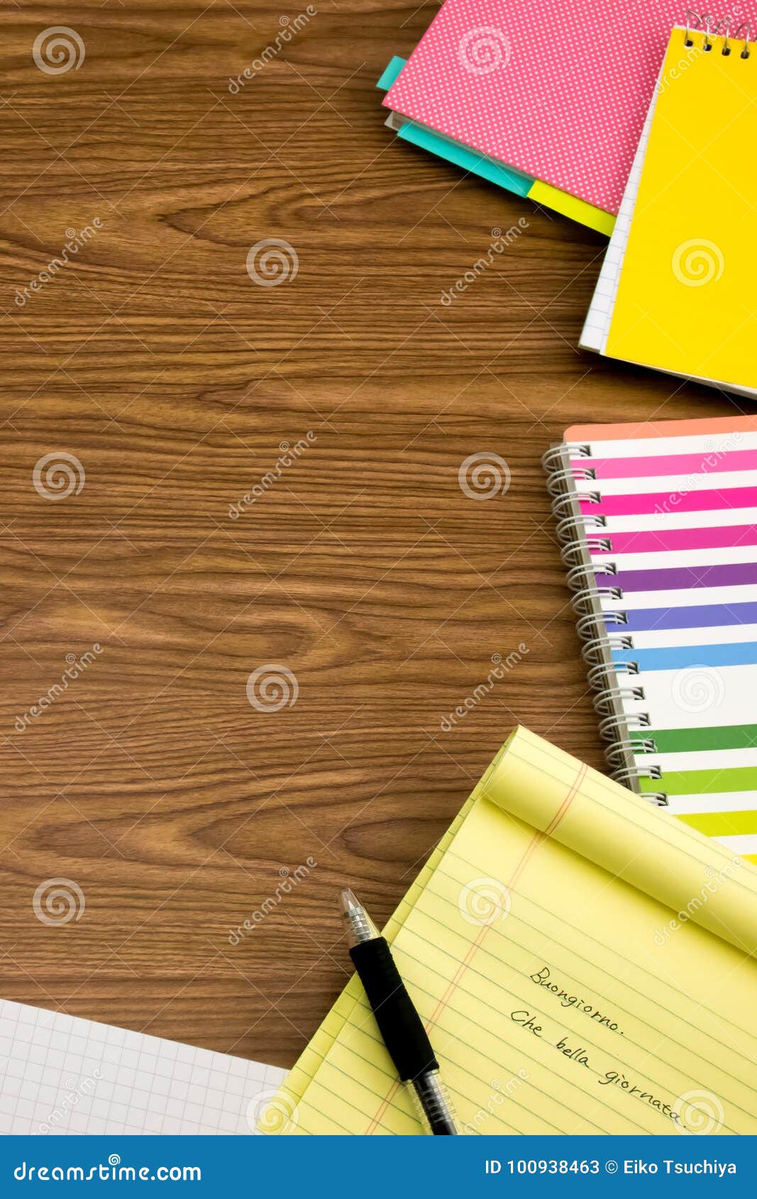 Italian; Learning New Language Writing Words on the Notebook Stock ...