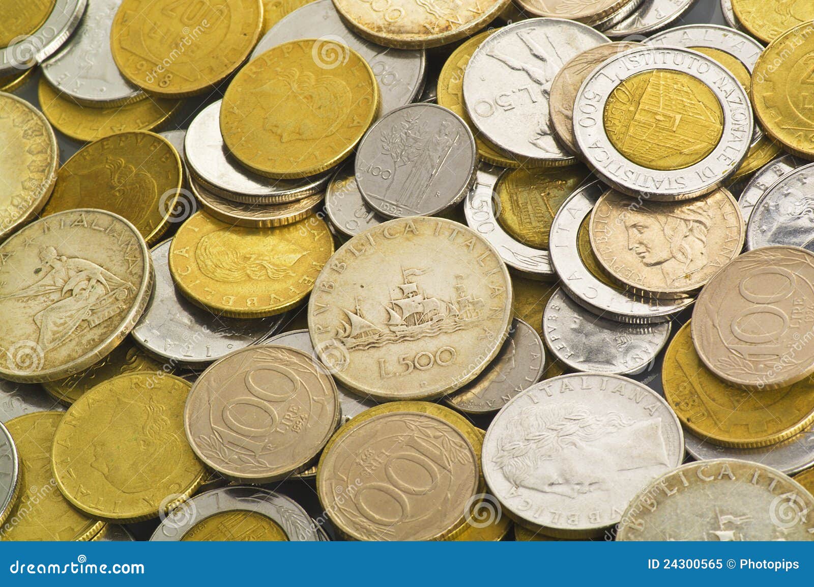 Italian lira coin stock image. Image of income, business - 24300565