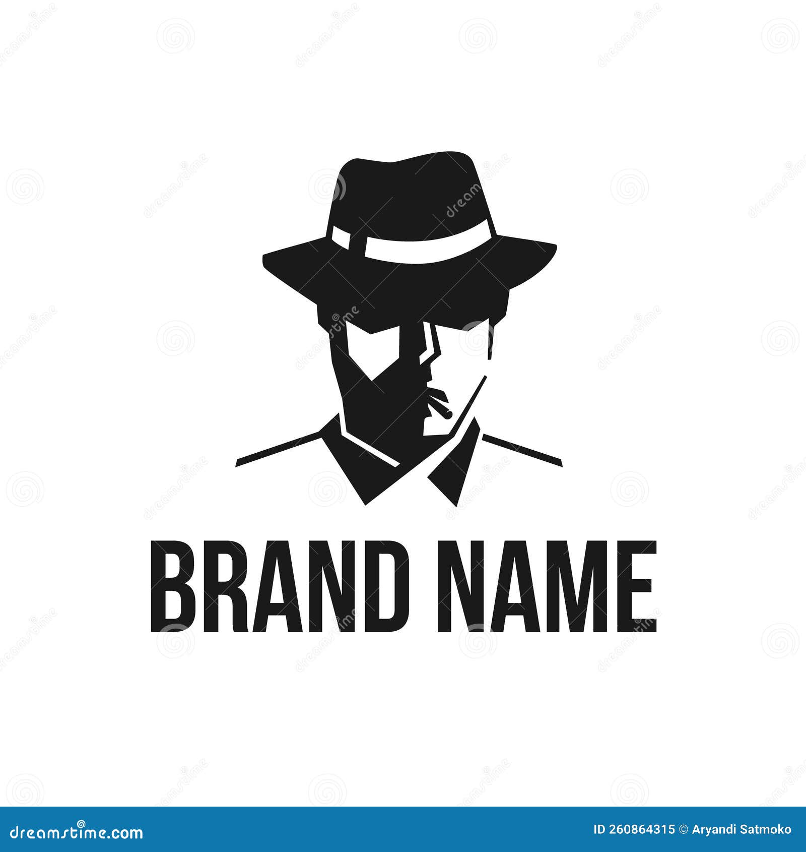 Italian Mafioso. Illustration Man With A Hat, Mustache And Collar ...