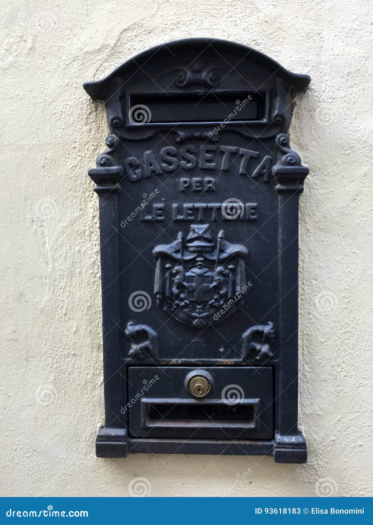 Italian mailbox in black stock image. Image of correspondence - 93618183