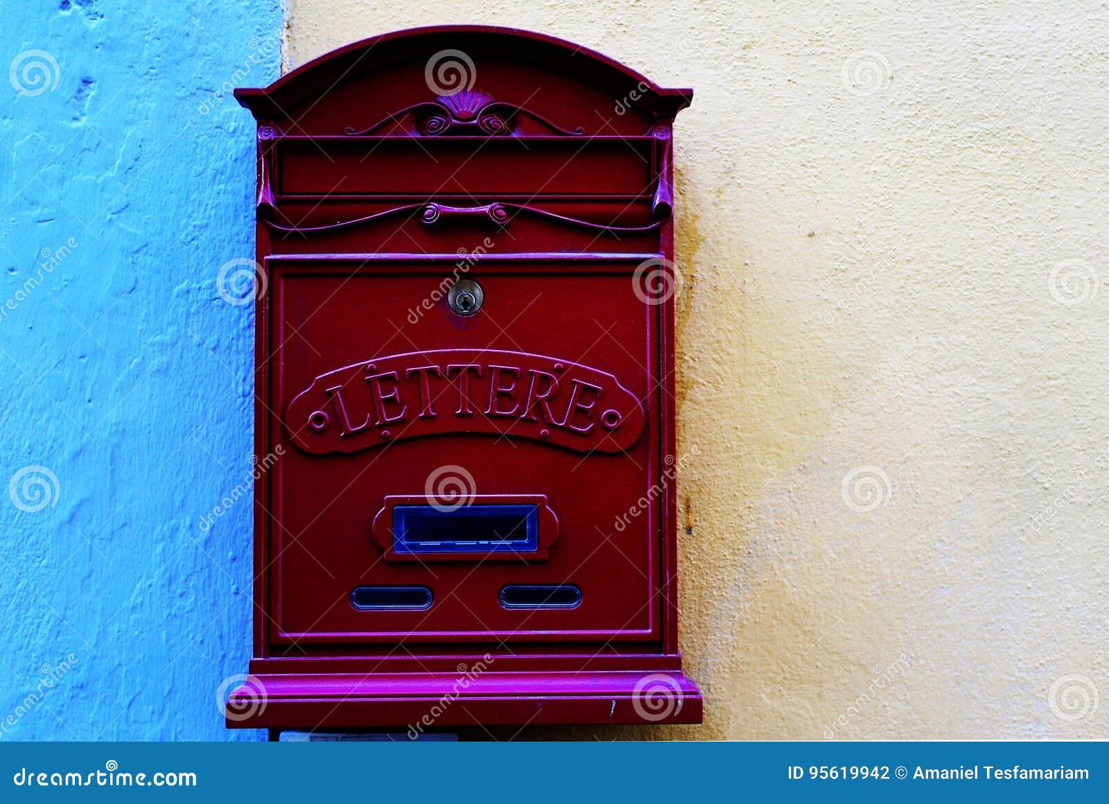 Italian mailbox on a wall stock photo. Image of italia - 95619942