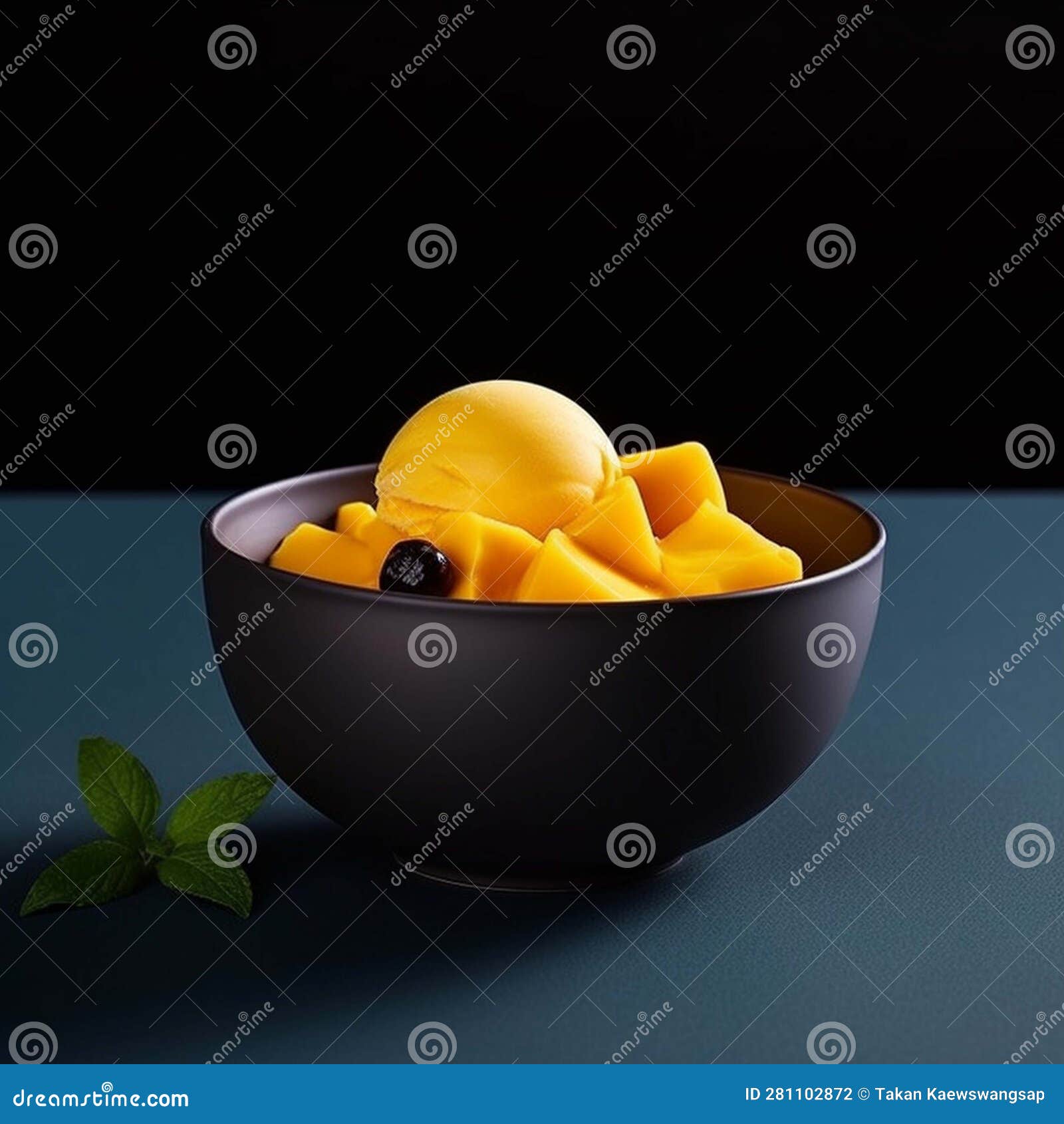Italian Mango Gelato - Generative Ai Illustration Stock Illustration ...