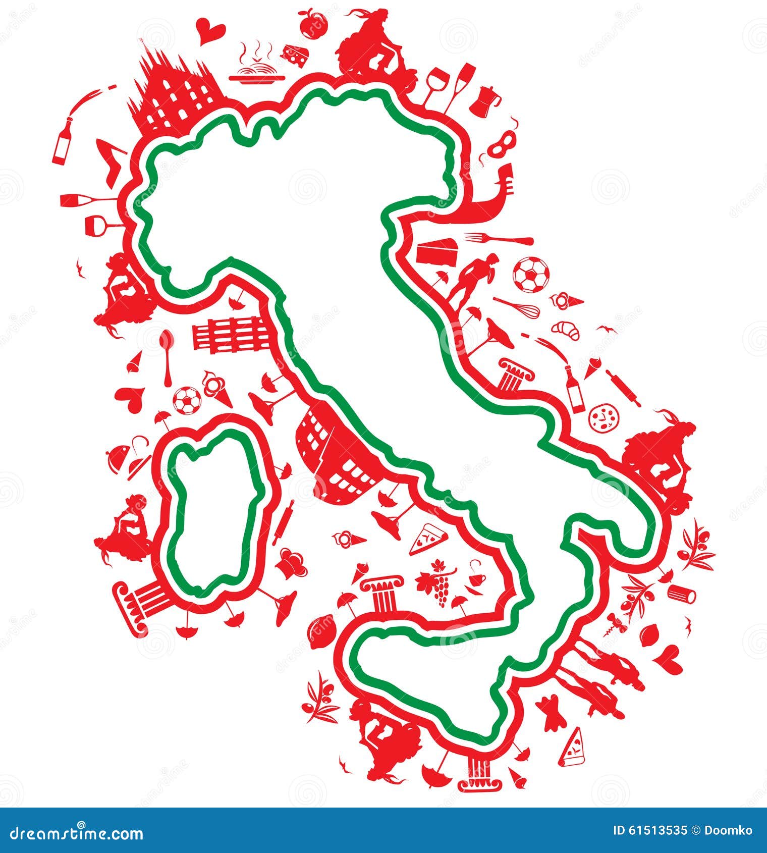 Italian map stock vector. Illustration of milan, inspiration - 61513535