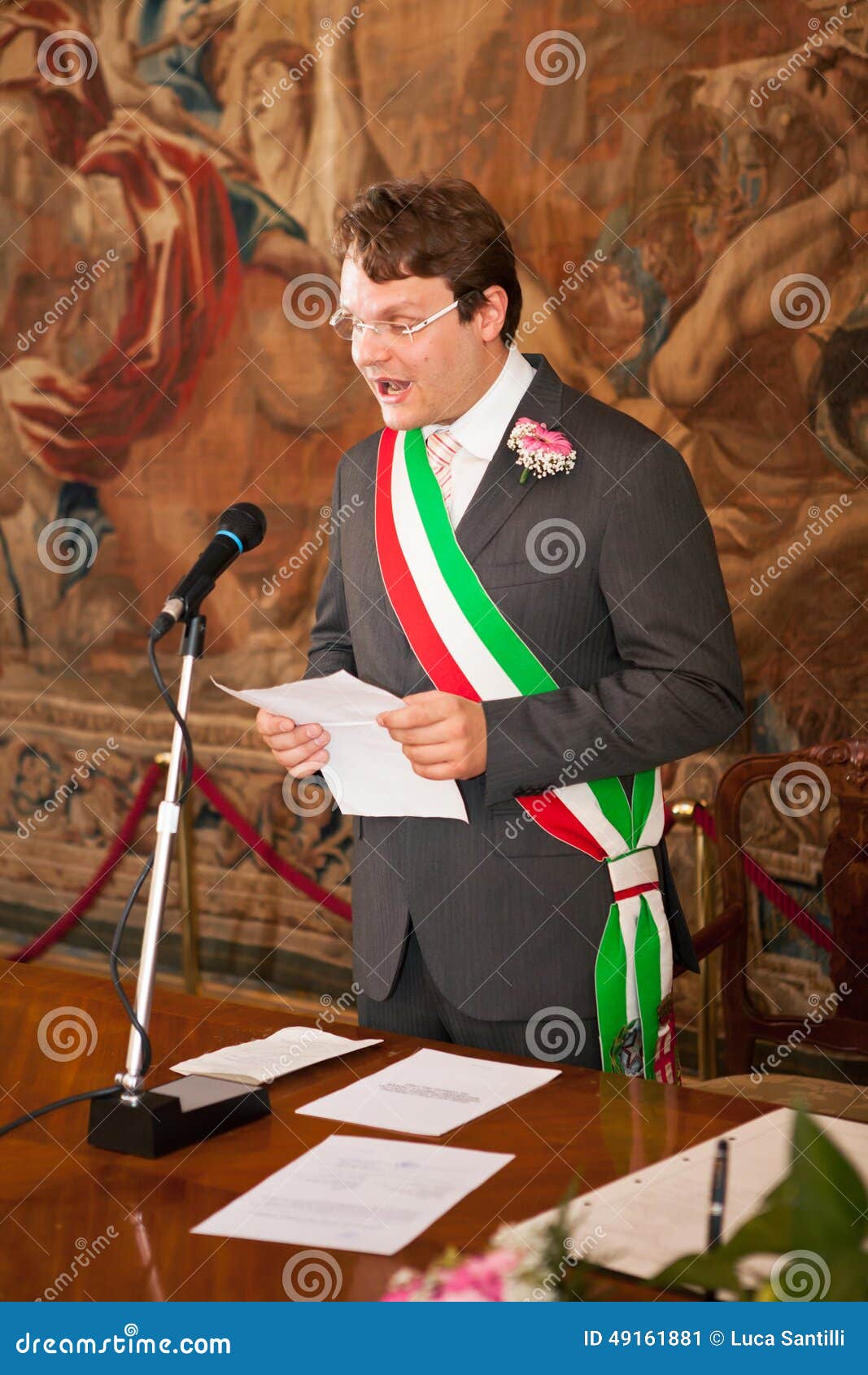 Italian mayor stock image. Image of wedding, hall, official - 49161881
