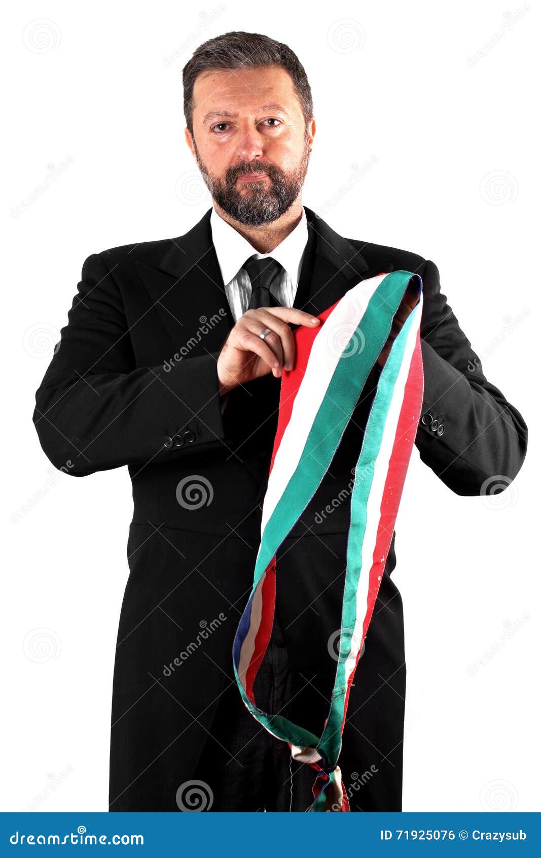 Italian Mayor on White Background Stock Photo - Image of italy ...