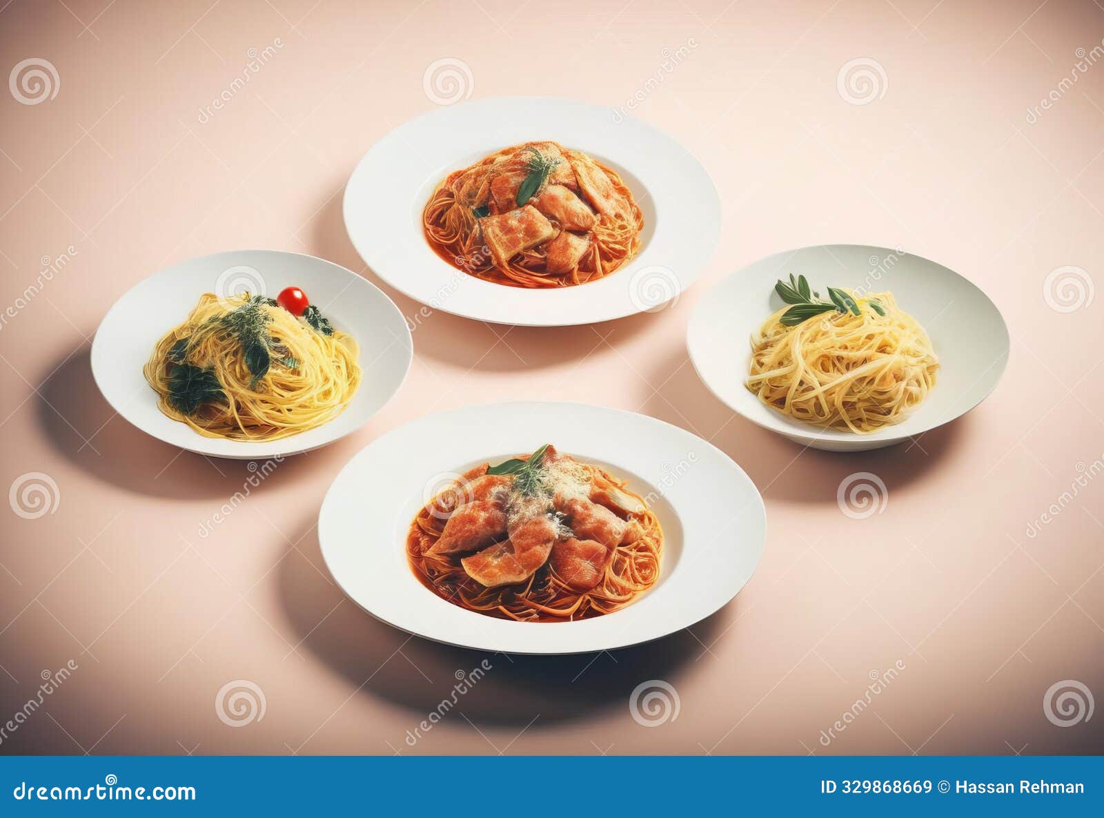 Italian Meals On Plates. Mediterranean Dishes Royalty-Free Stock ...