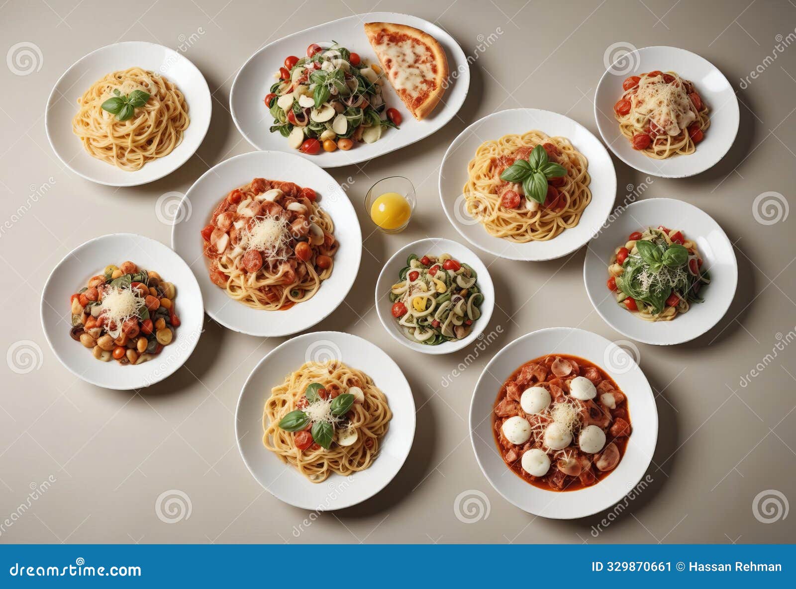 Italian Meals On Plates. Mediterranean Dishes Royalty-Free Stock Image ...