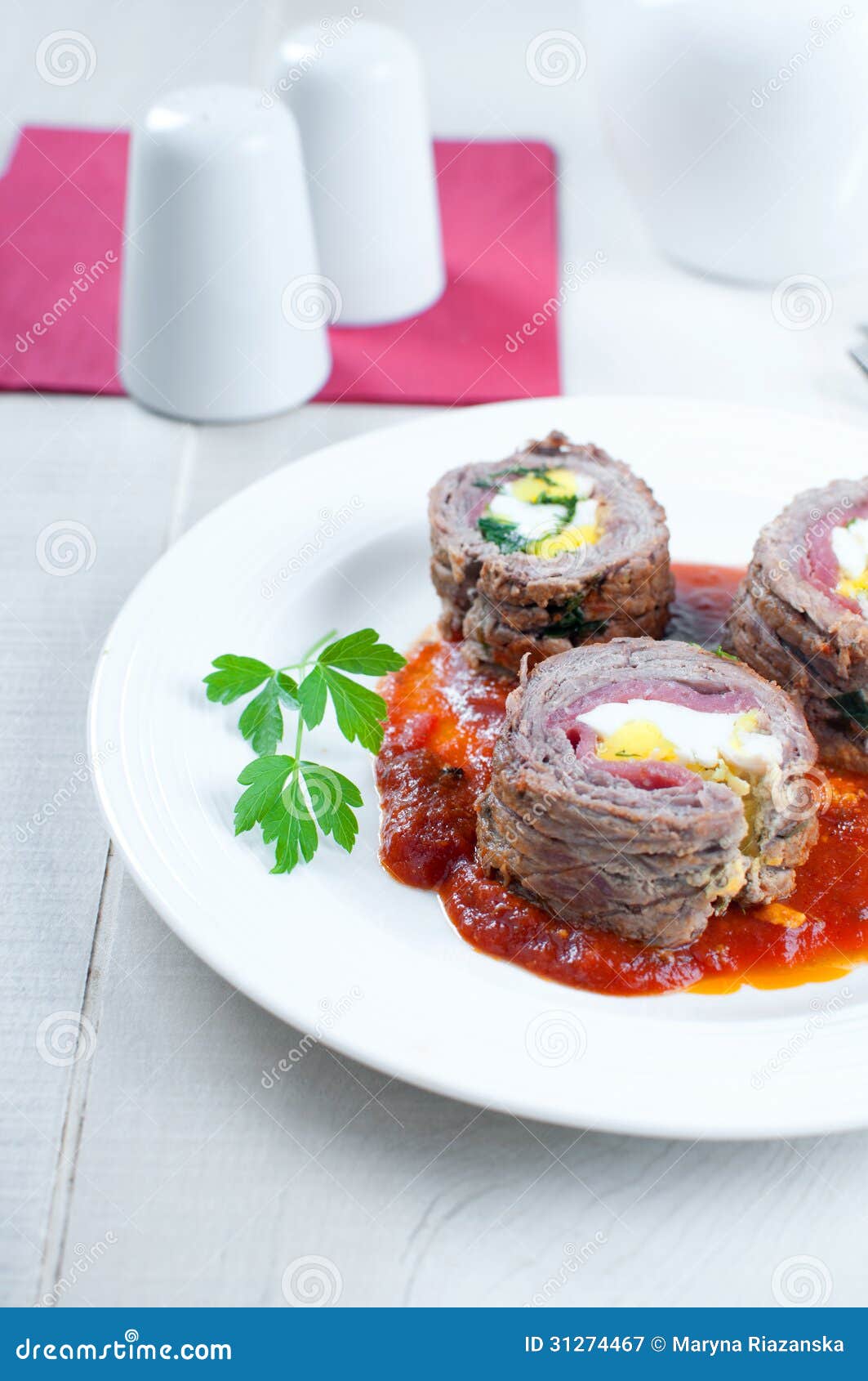 Italian Meat Roulade - Braciole Stock Image - Image of pepper, green ...