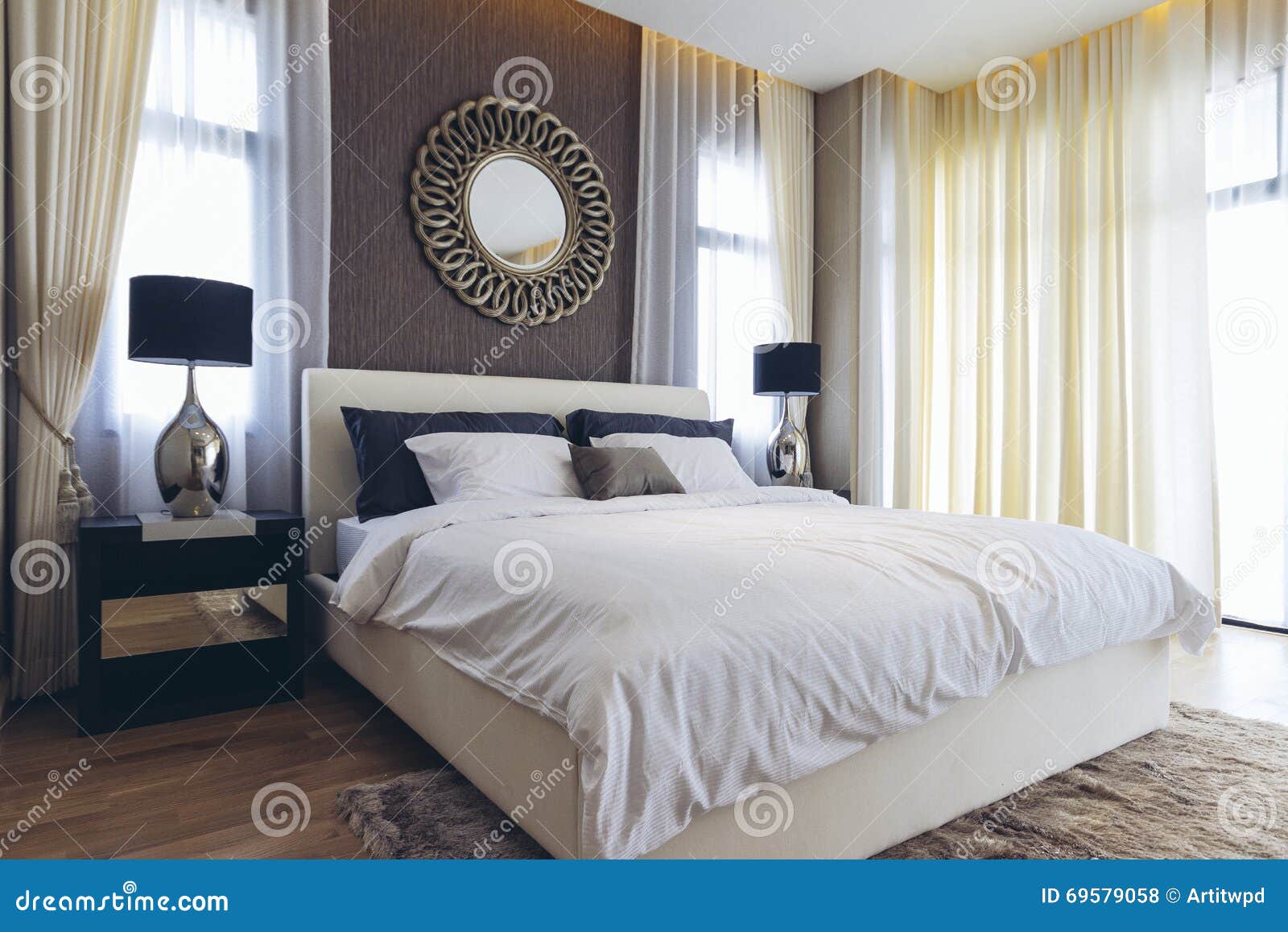 Italian Modern Model House : Bedroom Stock Photo - Image of domestic ...