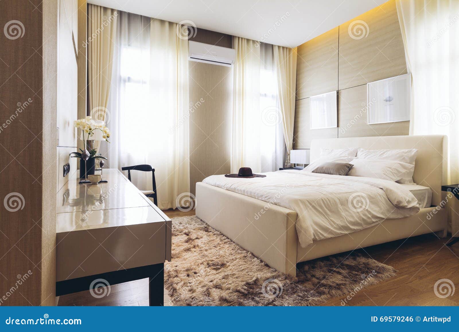 Italian Modern Model House : Bedroom Stock Photo - Image of addition ...