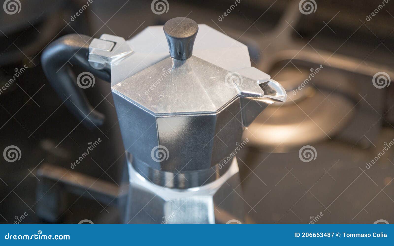 Italian Moka Coffee Machine Stock Image - Image of beverage, mocha ...