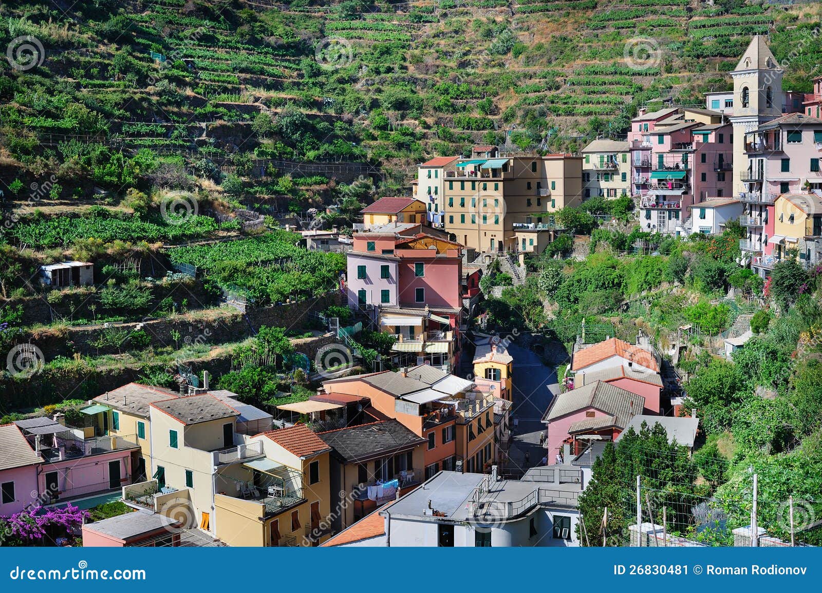Italian Mountain Village Manarola Stock Image - Image of italian ...