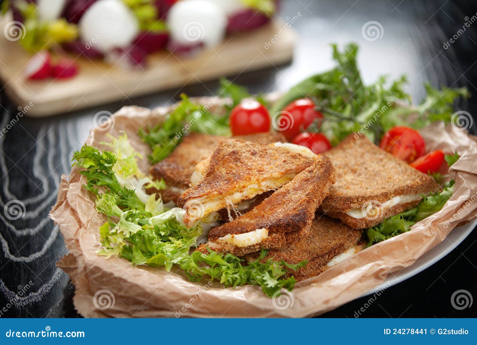Italian Mozzarella in Carrozza Stock Image - Image of food, appetizer ...