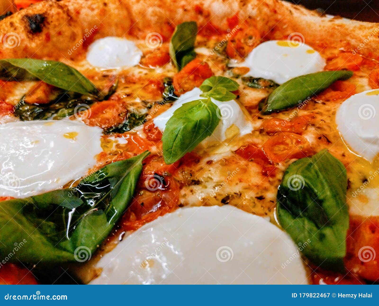 Italian Mozzarella Cheese Pizza with Basil Stock Image - Image of meat ...