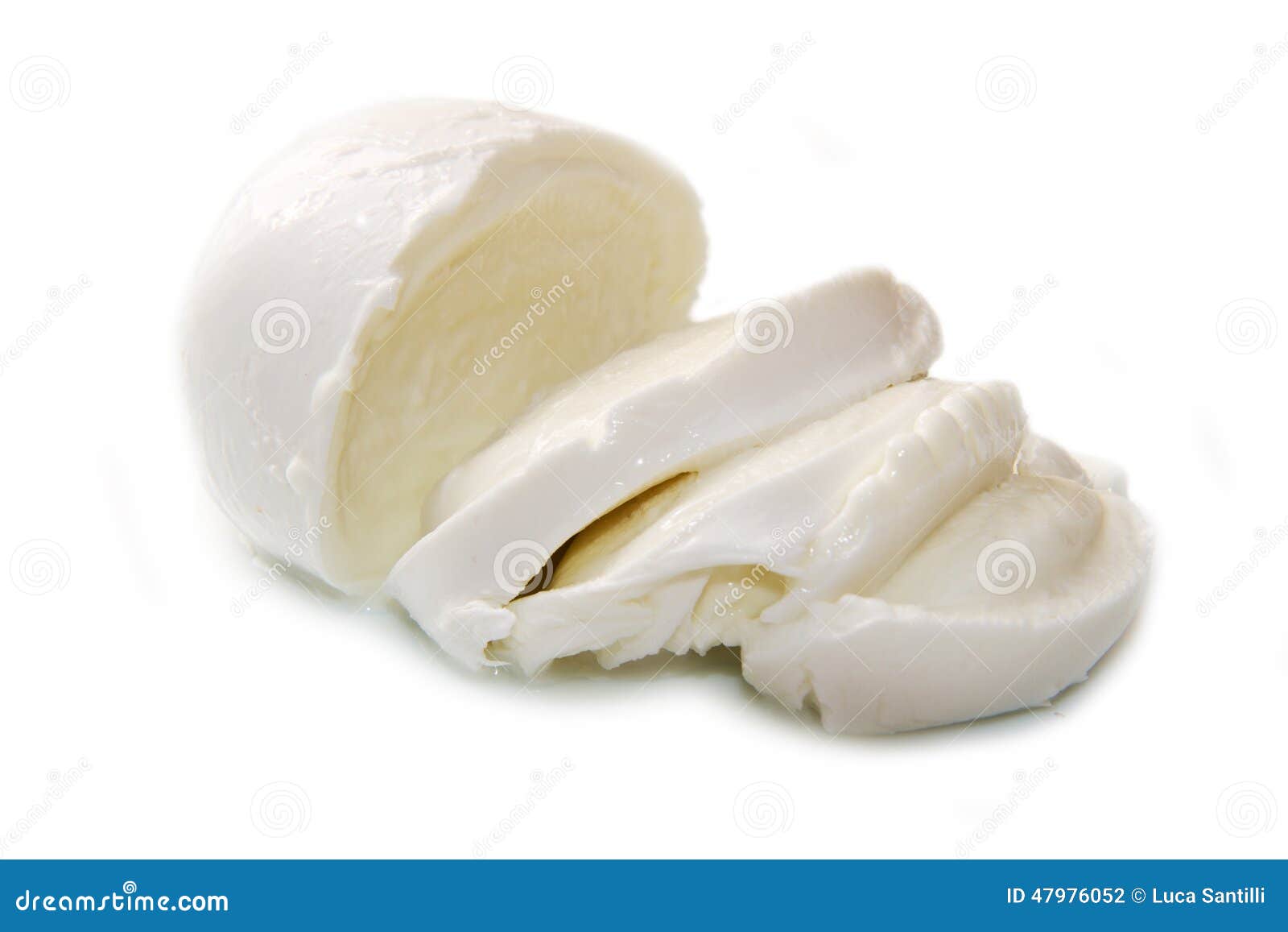 Italian Mozzarella on White Background Stock Photo - Image of italy ...