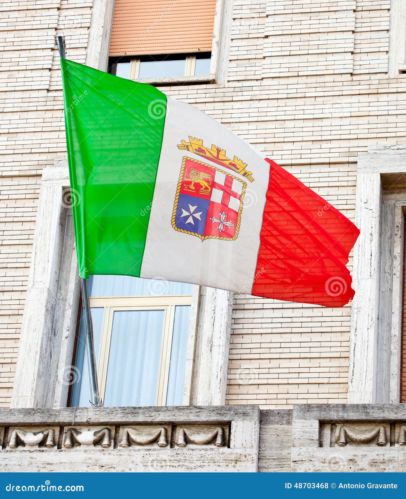 Italian Nautical Flag stock photo. Image of tricolour - 48703468
