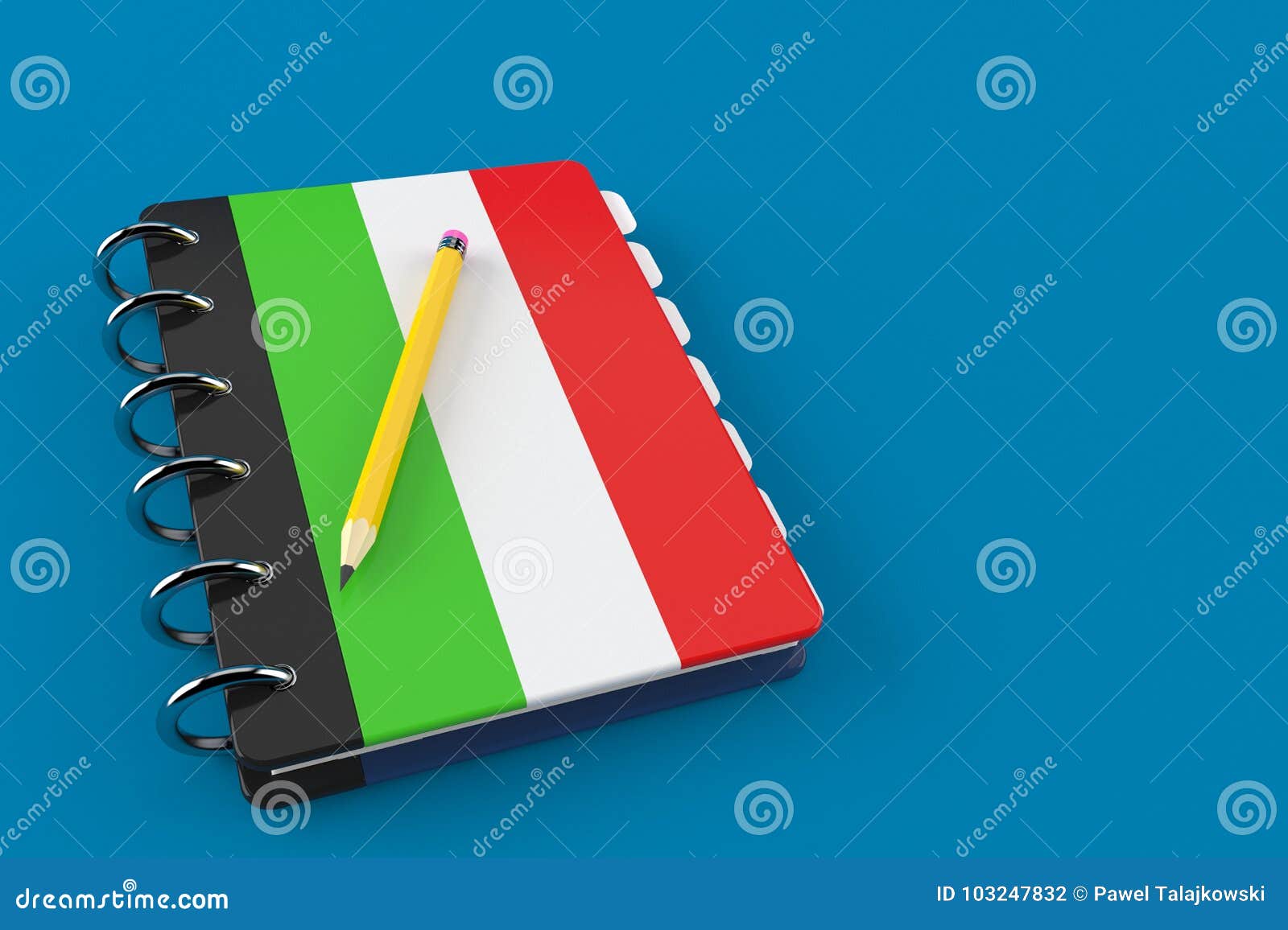 Italian notepad stock illustration. Illustration of document - 103247832