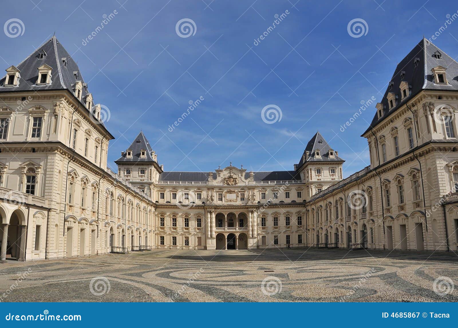 Italian Palazzo, Turin in Clear Day Stock Image - Image of trees ...