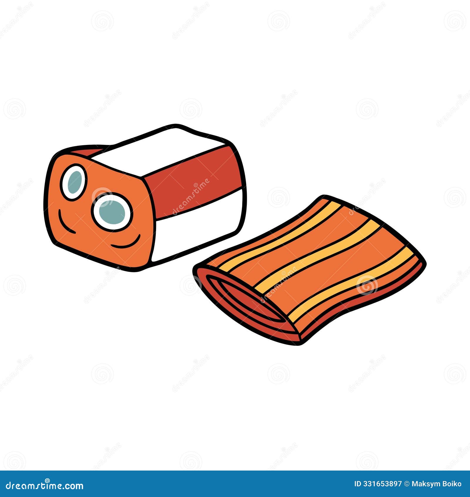 Italian Pancetta, Bacon Cubes Isolated On White Background Stock ...