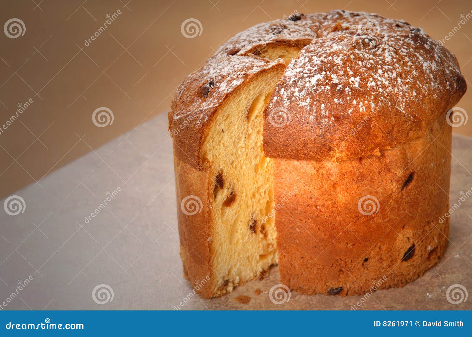 Italian Panettone Christmas Bread Stock Image - Image of raisins, tasty ...