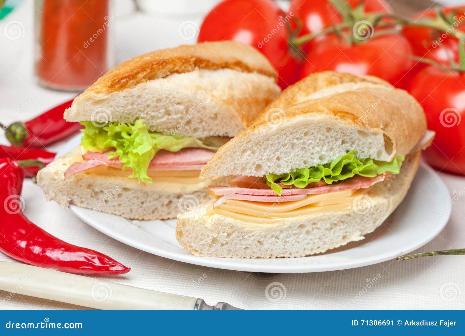 Italian panini sandwich. stock image. Image of colorful - 71306691