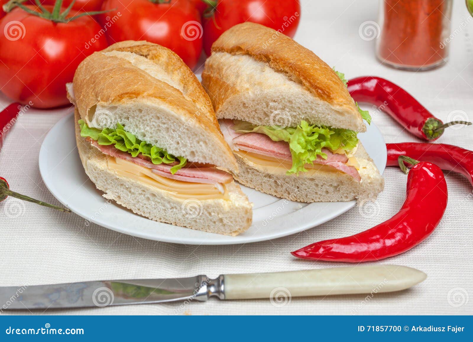 Italian panini sandwich. stock photo. Image of gastronomy - 71857700