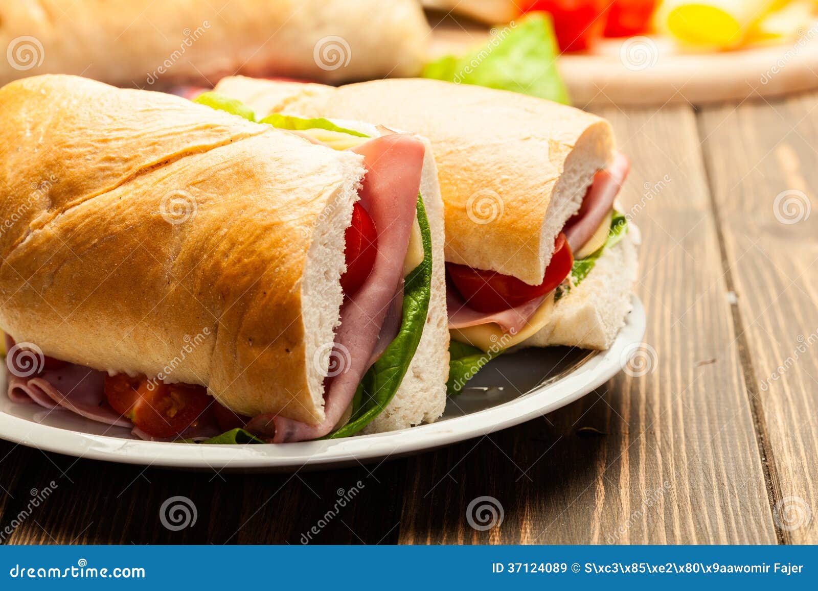 Italian panini sandwich stock image. Image of snack, slice - 37124089