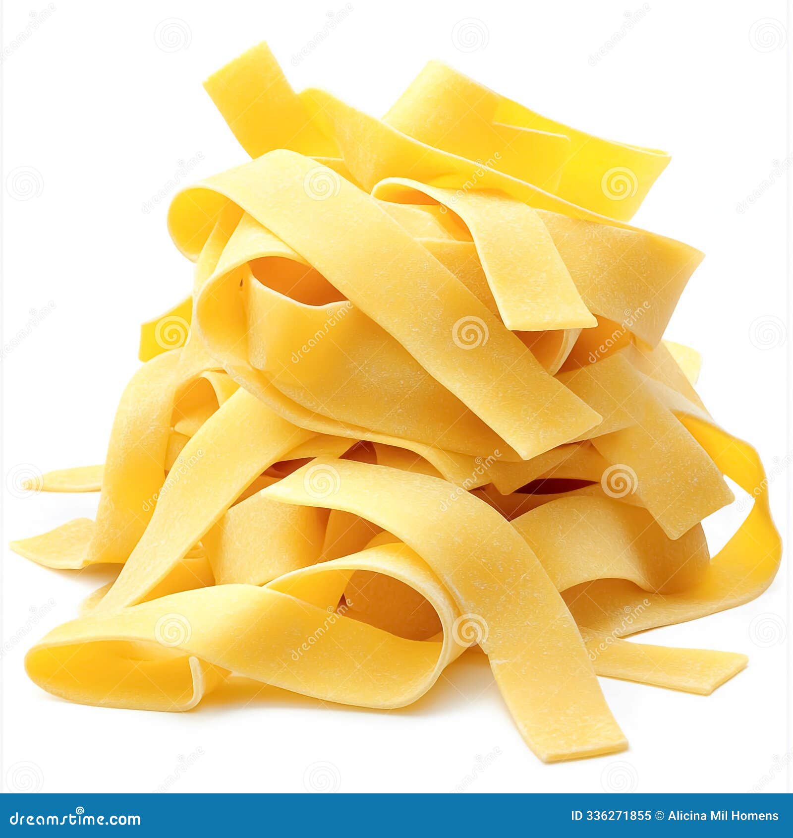 Raw Pappardelle Pasta Isolated On Black Background Royalty-Free Stock ...
