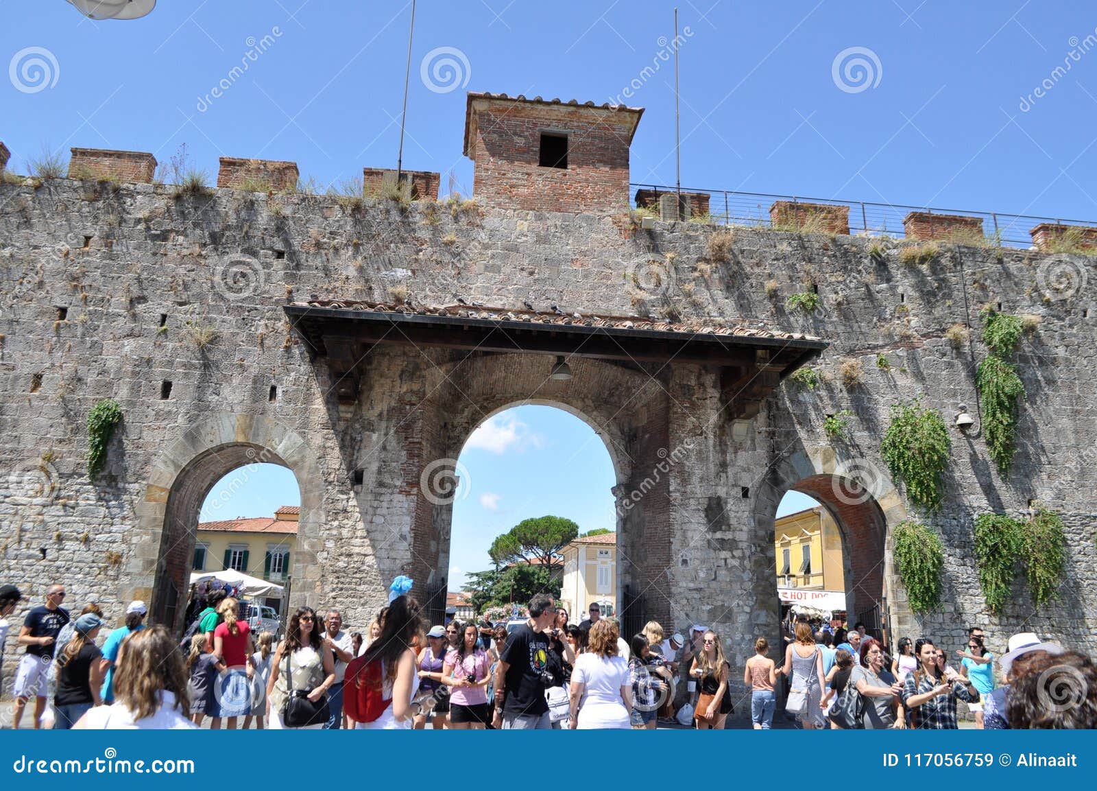 Italian Part of the Ancient Wall, the Main Gate on a Sunny Day ...