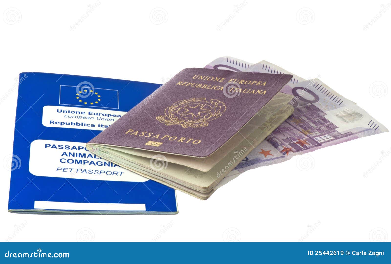 Italian Passport And Boarding Pass In The Hands Of Woman Awaiting ...