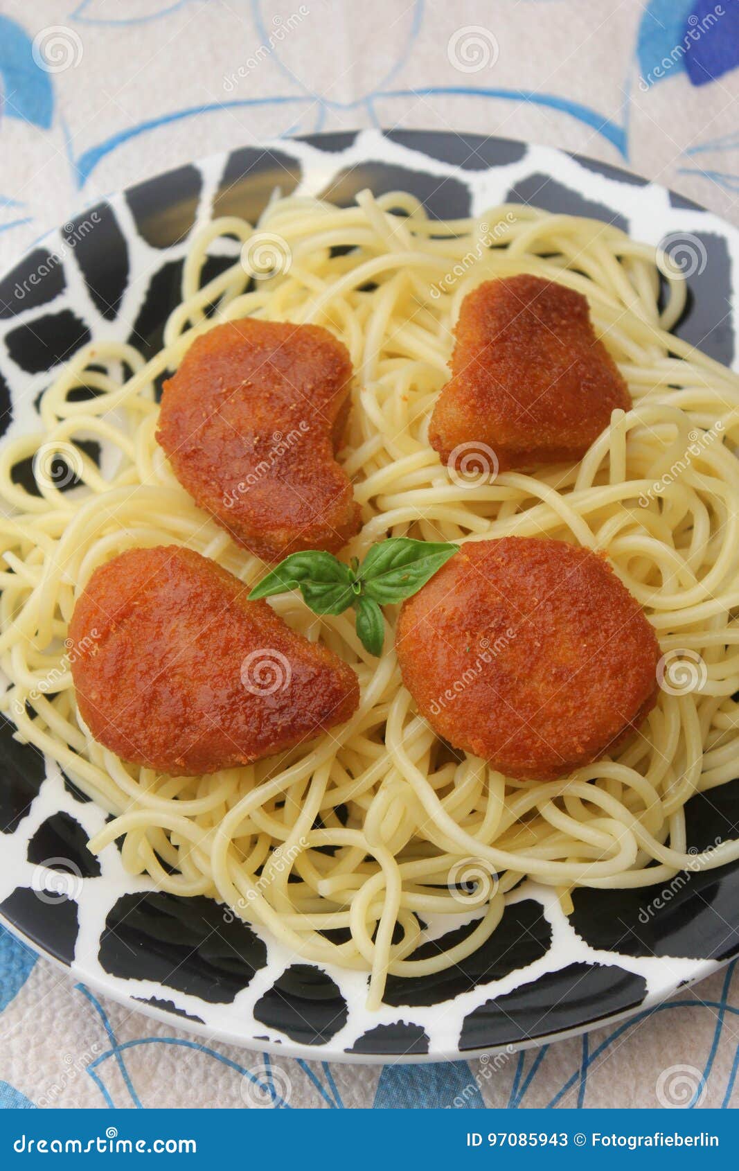 Italian Pasta with Chicken Nuggets Stock Image - Image of food, cooked ...