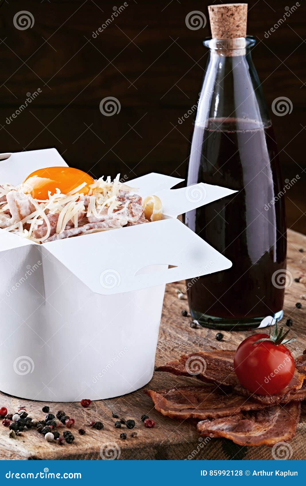 Italian Pasta in Fast Food Packaging Stock Photo - Image of china ...