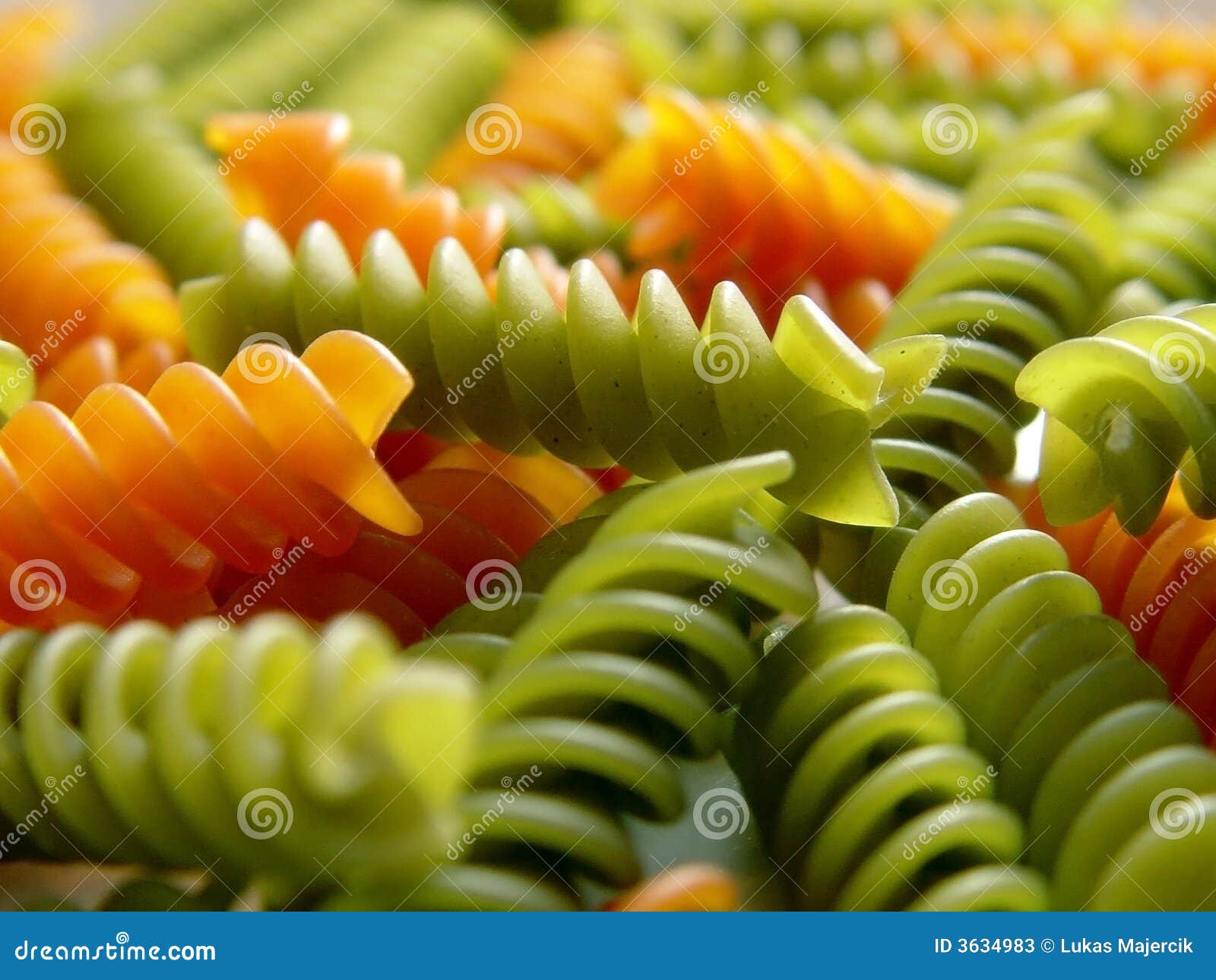 Pasta Fusilli With Fresh Garlic And Rocket Leaves, Spanish Chorizo ...