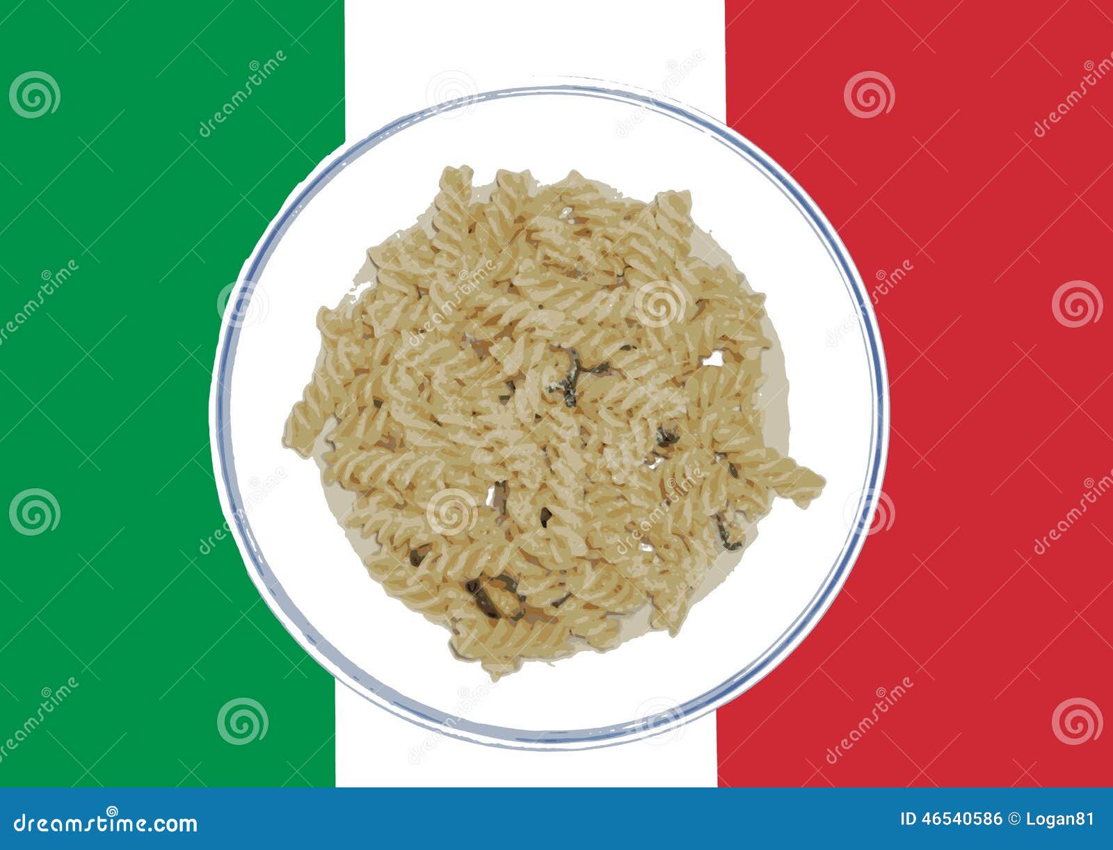 Italian pasta stock illustration. Illustration of pasta - 46540586