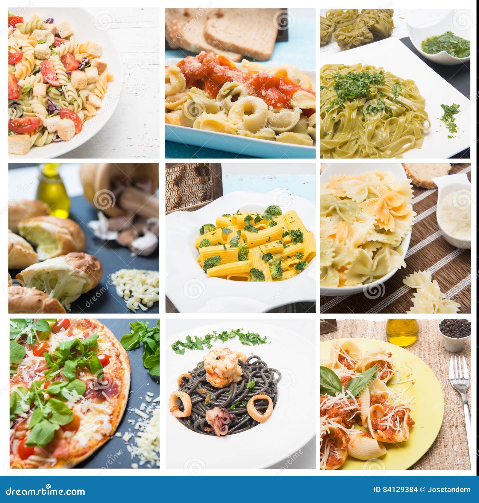 Italian pasta mix collage stock photo. Image of decorate - 84129384