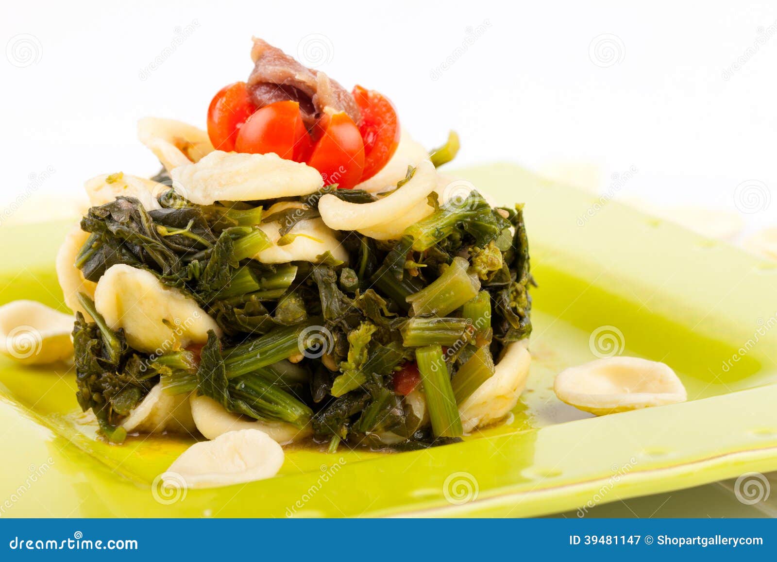 Italian Pasta - Orecchiette with Turnip Top Stock Image - Image of ...