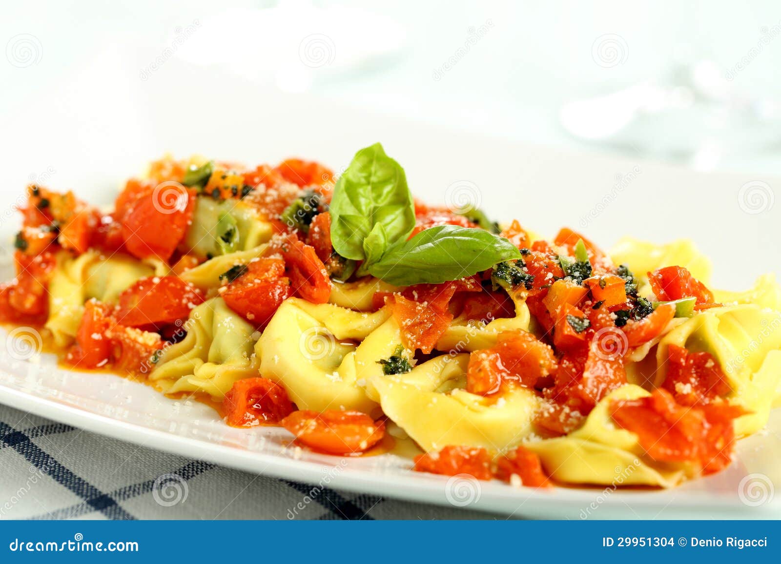 Ravioli with Tomato Sauce and Basil Stock Photo - Image of supply ...