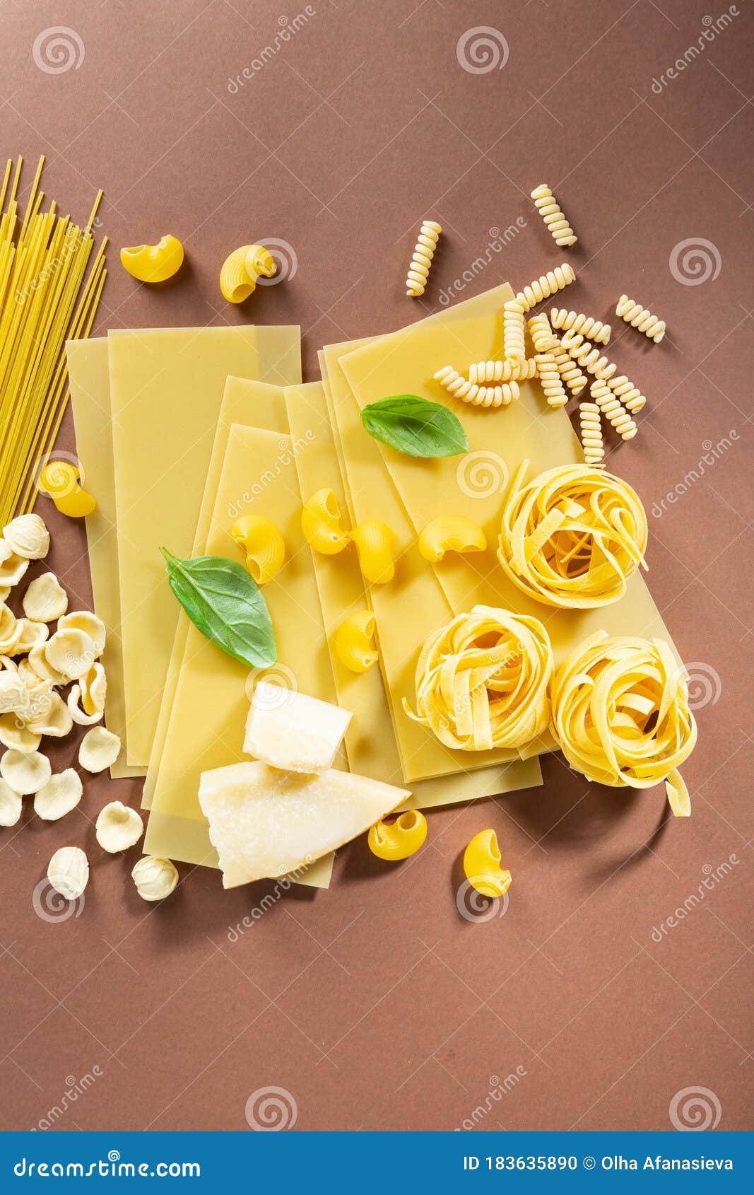 Italian Pasta and Set of Ingredients Top View Stock Photo - Image of ...