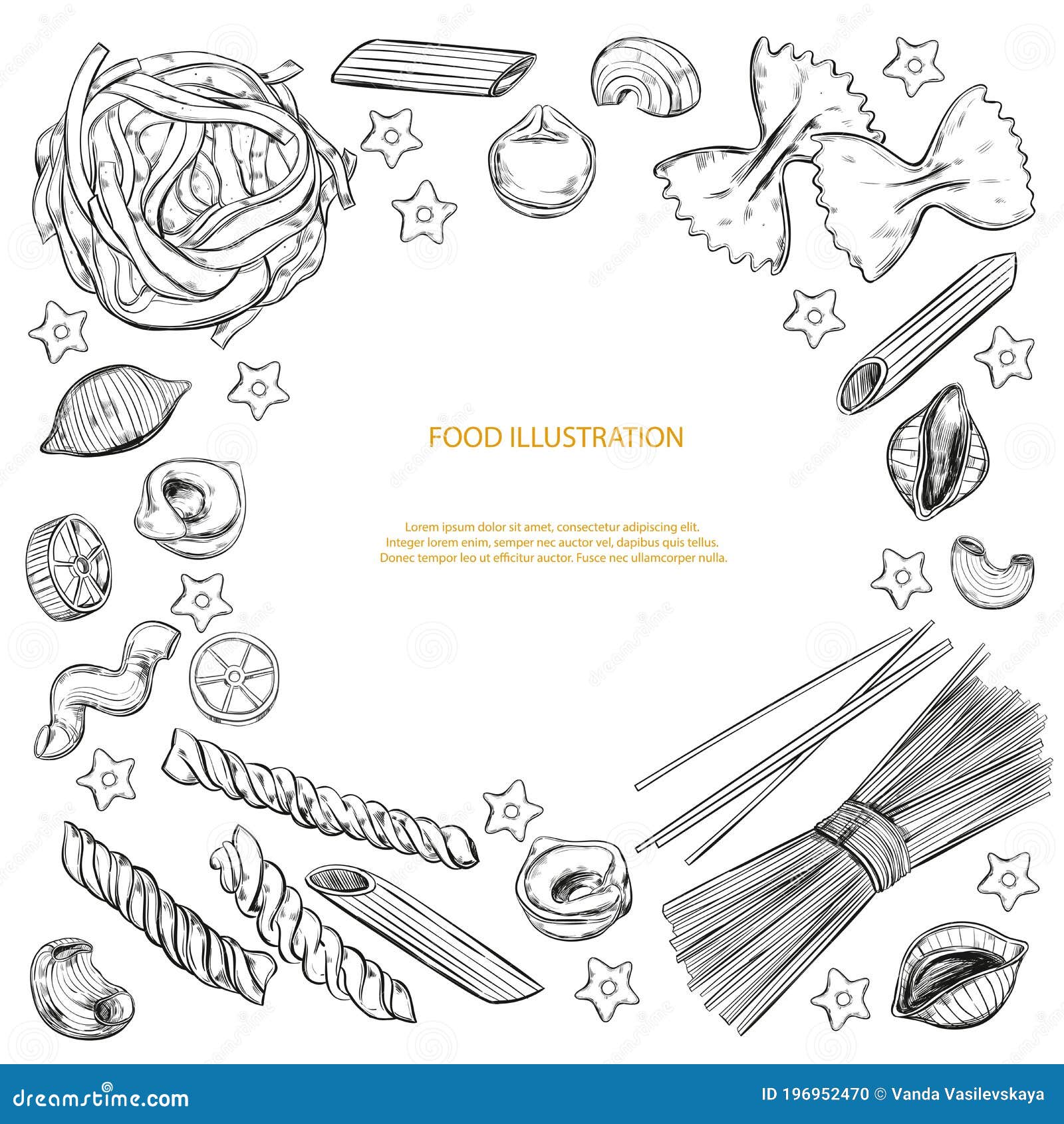 Pasta Vector Outline Icon. Vector Illustration Spaghetti On White ...