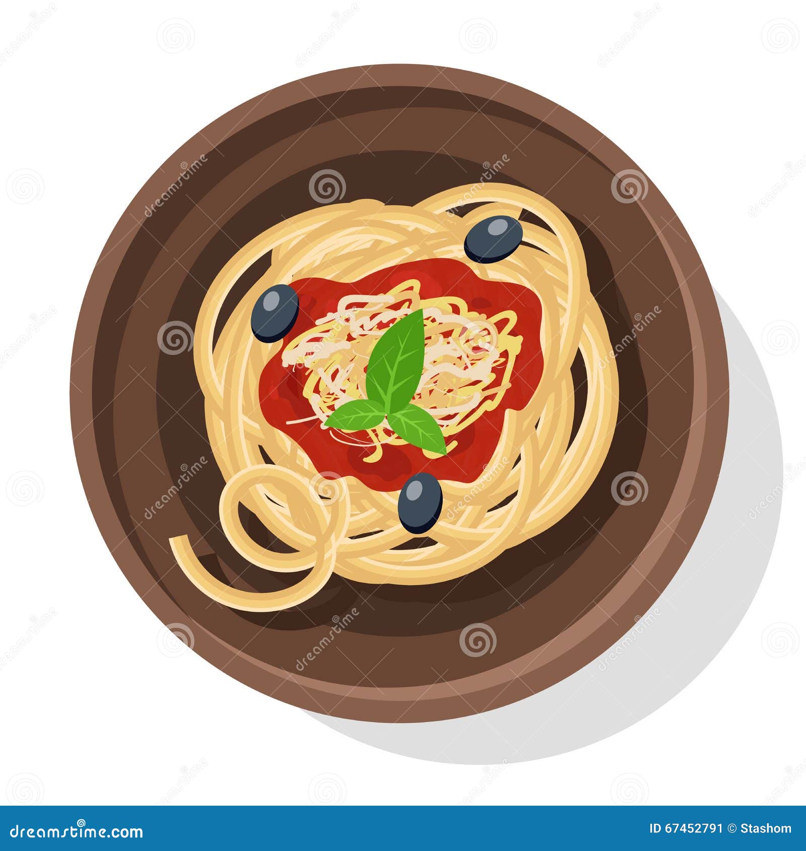 Italian Pasta Vector Illustration. Stock Vector - Illustration of flat ...