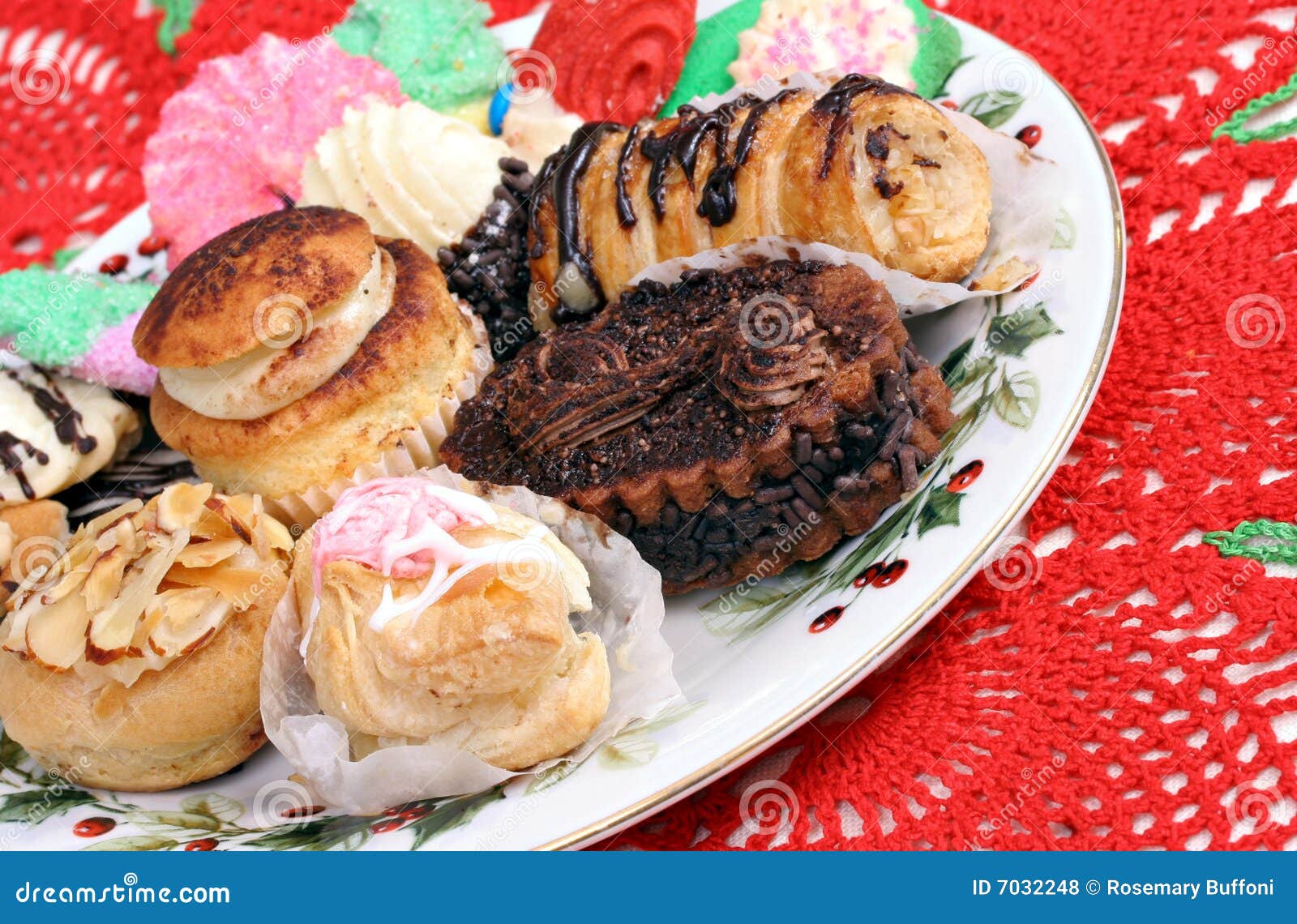 Italian Pastries for Christmas Stock Photo - Image of decorated ...