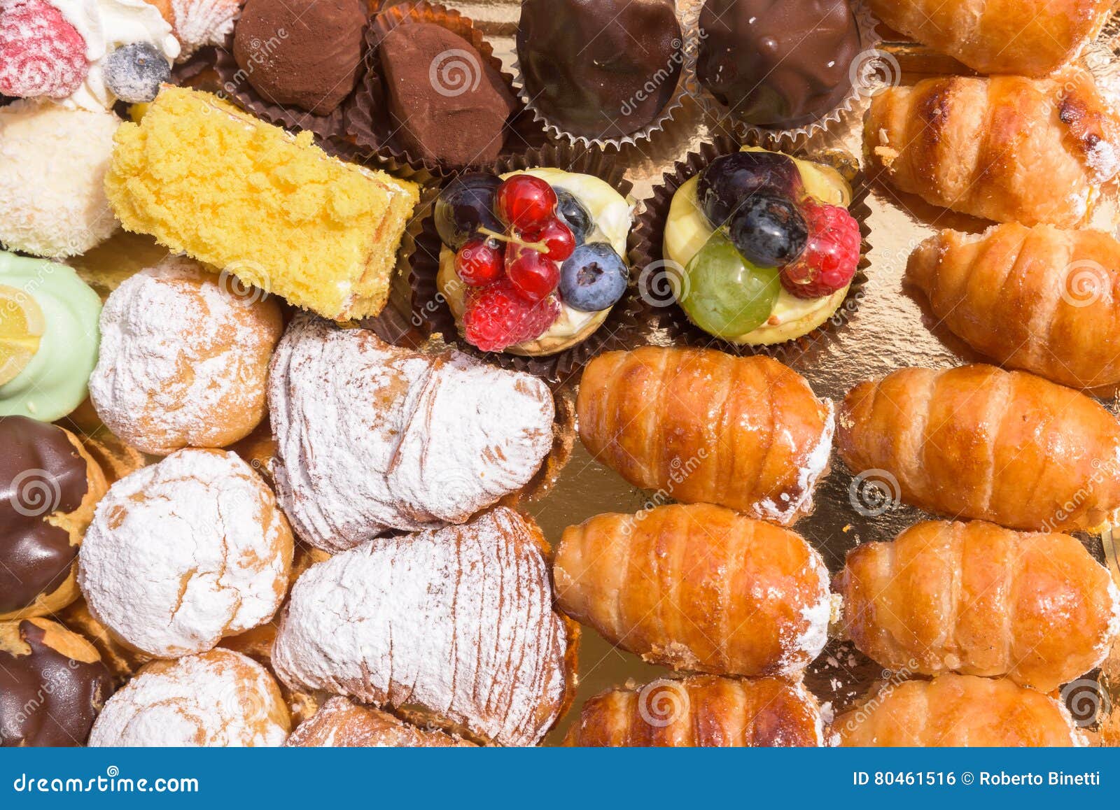 Italian pastries close up stock photo. Image of filled - 80461516