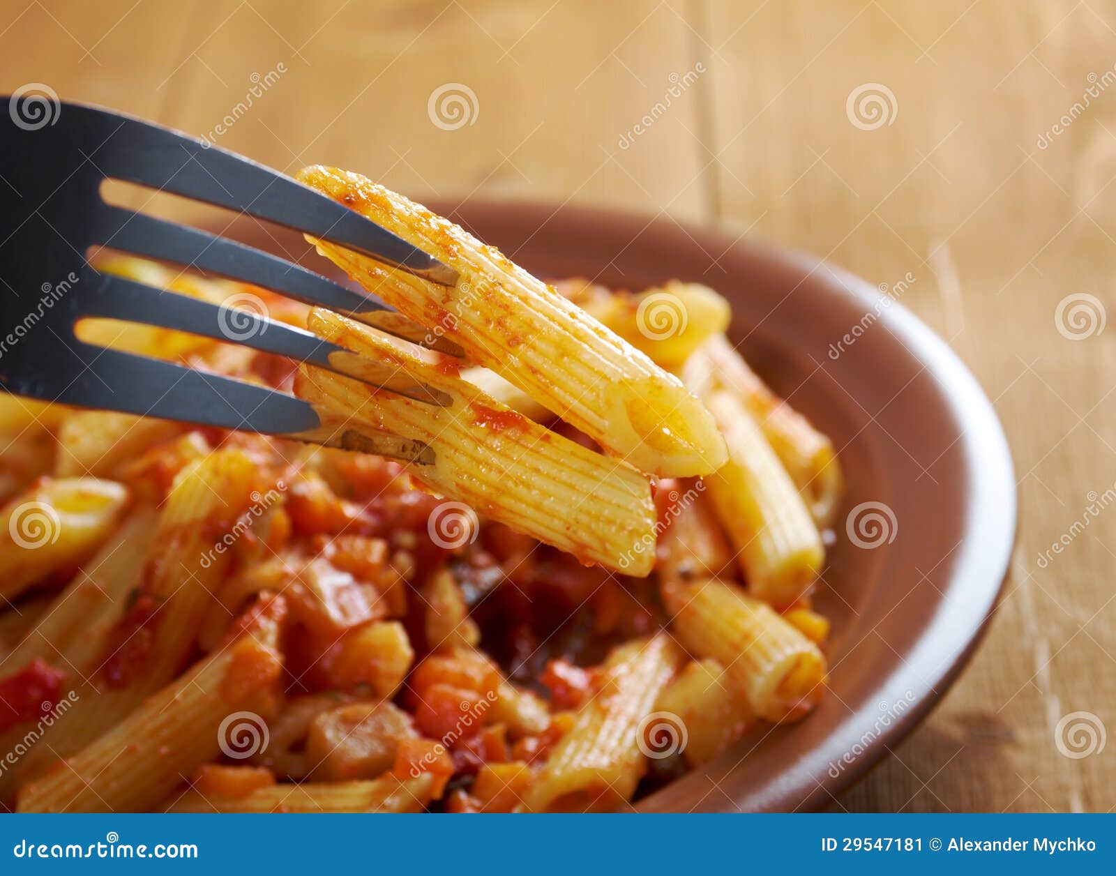 Italian Penne rigate pasta stock image. Image of sauce - 29547181