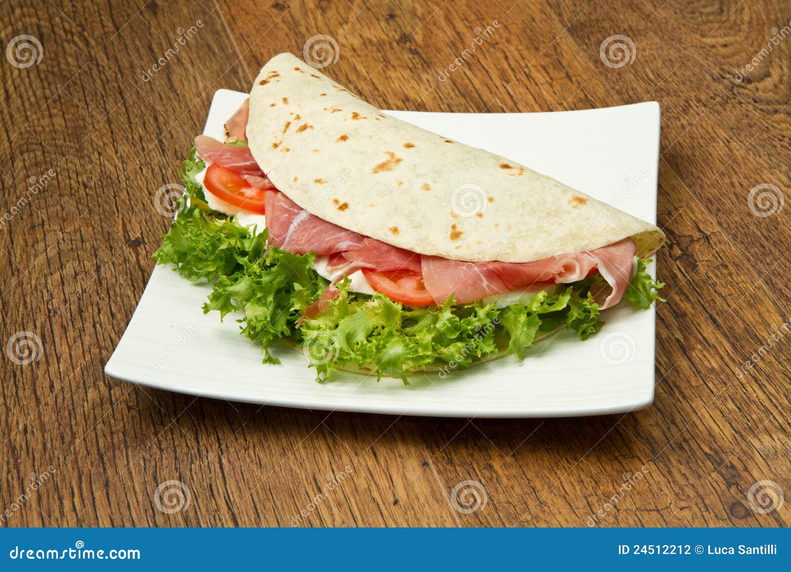 Italian piadina stock photo. Image of delicious, salad - 24512212