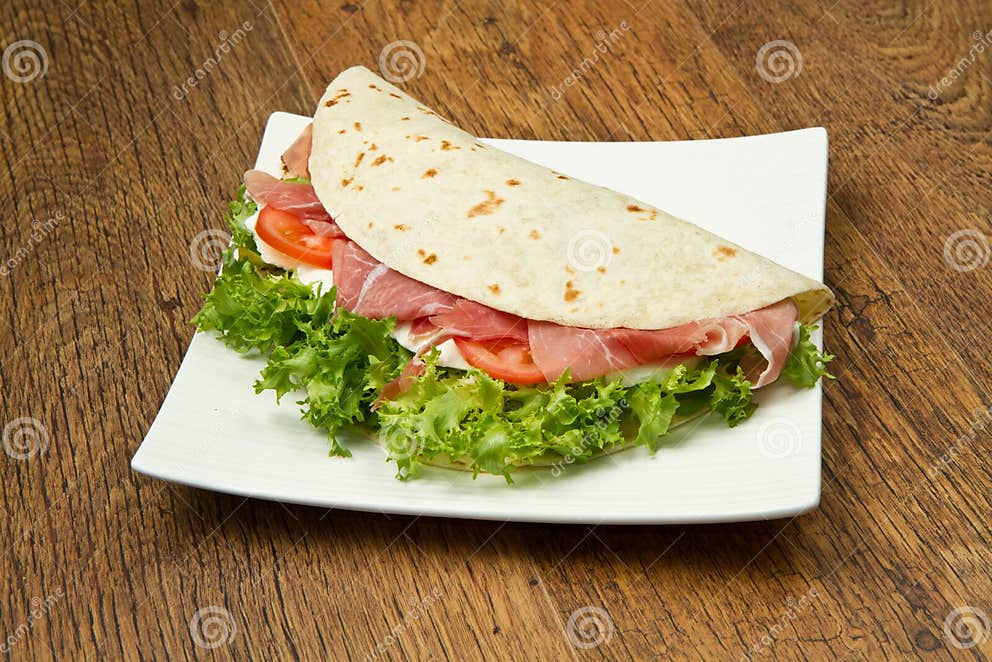 Italian piadina stock photo. Image of delicious, salad - 24512212
