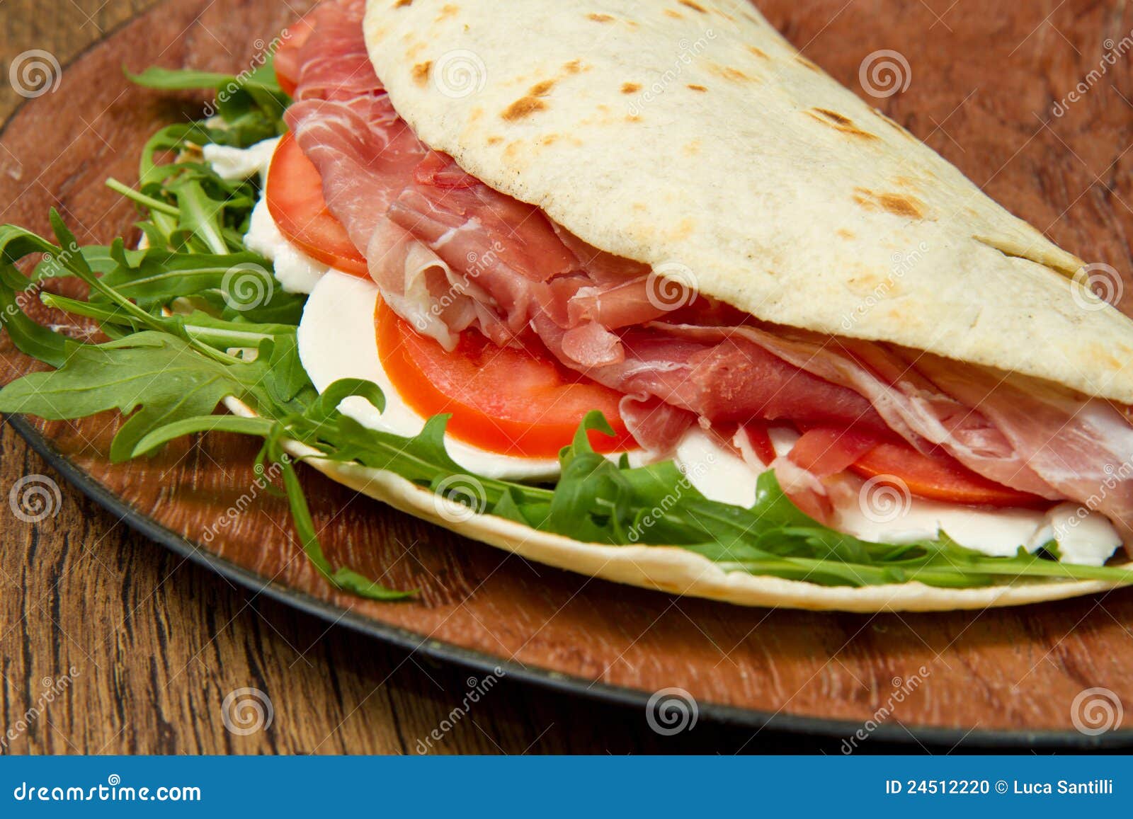 Italian piadina stock photo. Image of life, dish, pizzal - 24512220