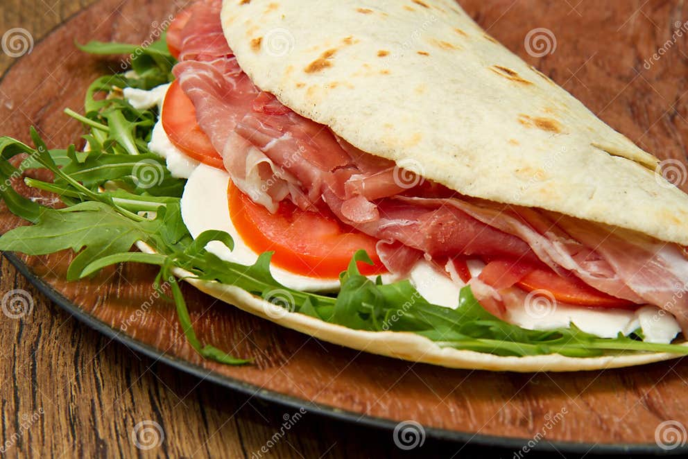 Italian piadina stock photo. Image of life, dish, pizzal - 24512220