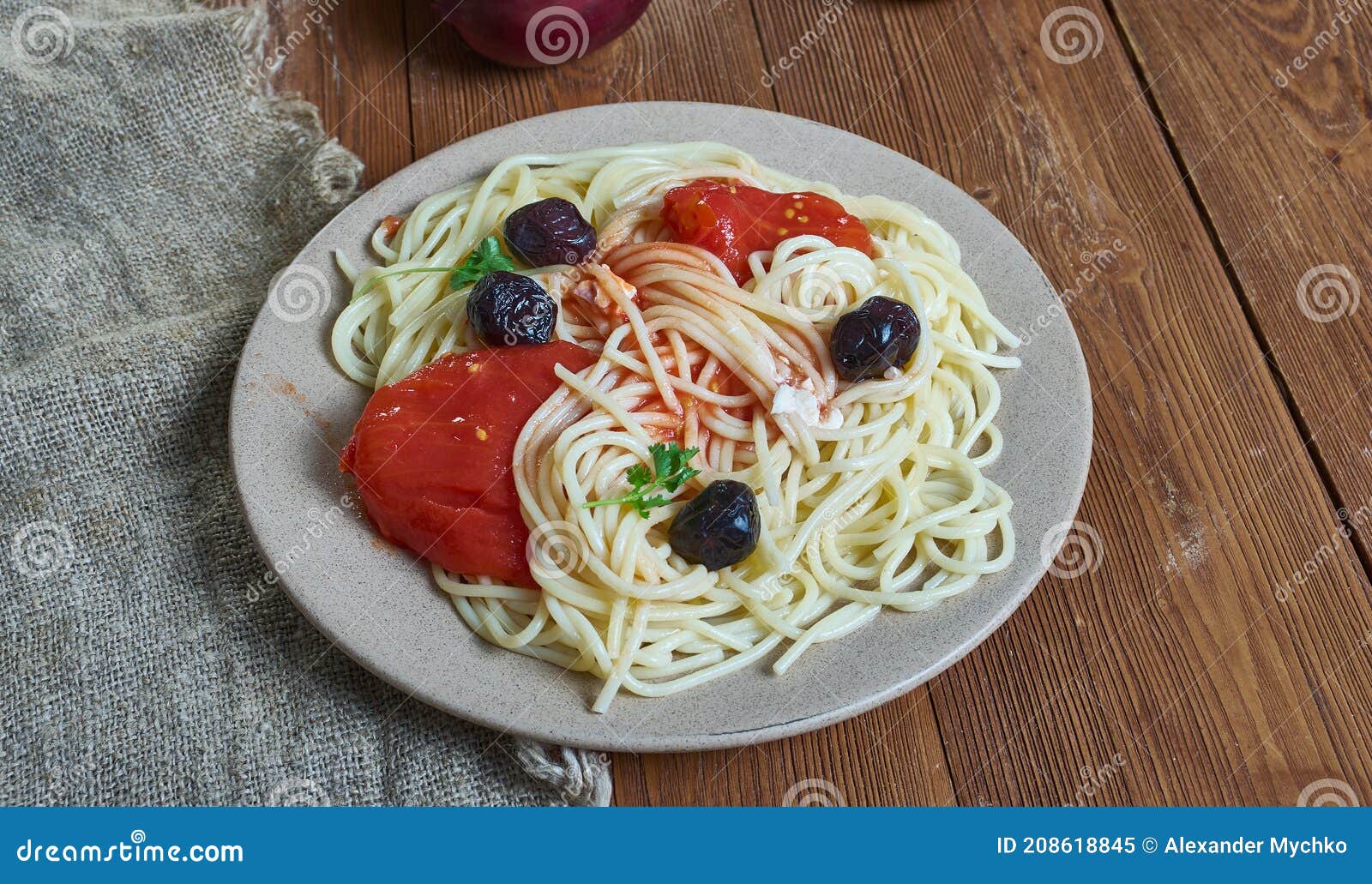 Italian Pilchard Puttanesca Stock Image - Image of sauce, capers: 208618845